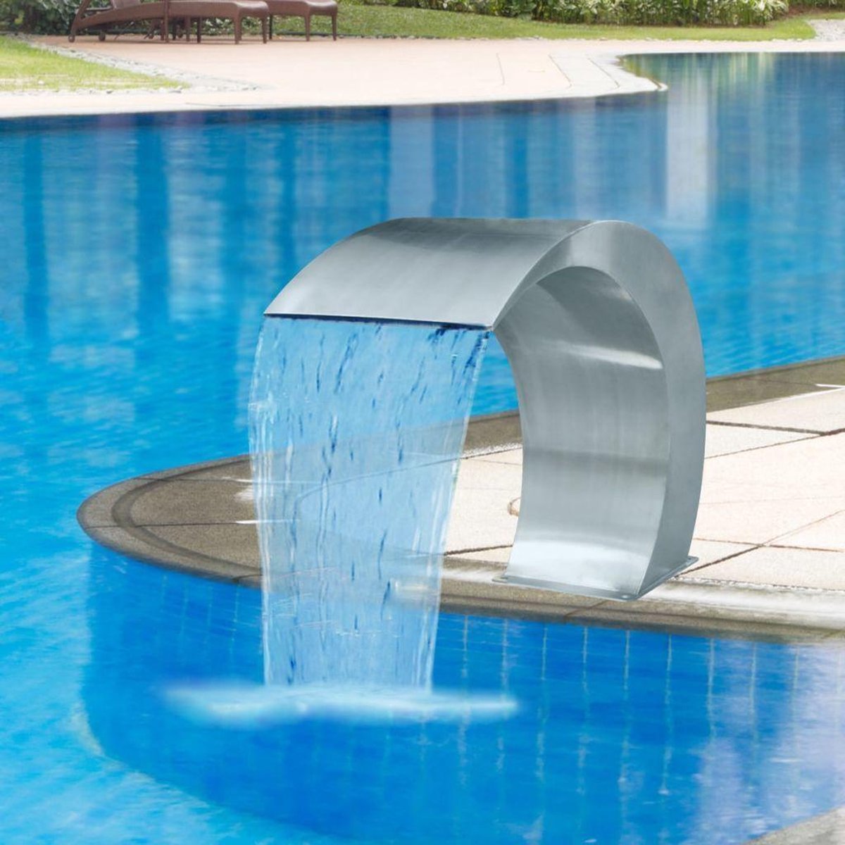 Cascade de Jardin 45x30x60cm Inox - Fontaine de piscine - Cascade de ...