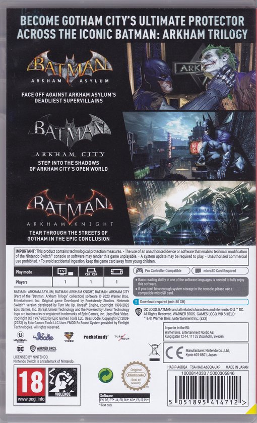 Batman: Arkham Trilogy (Switch) | Games | bol