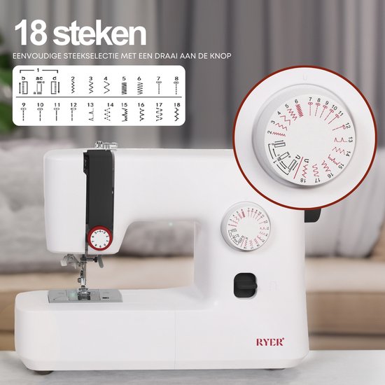 RYER - Naaimachine - 18 Steken - Sewing Machine | bol
