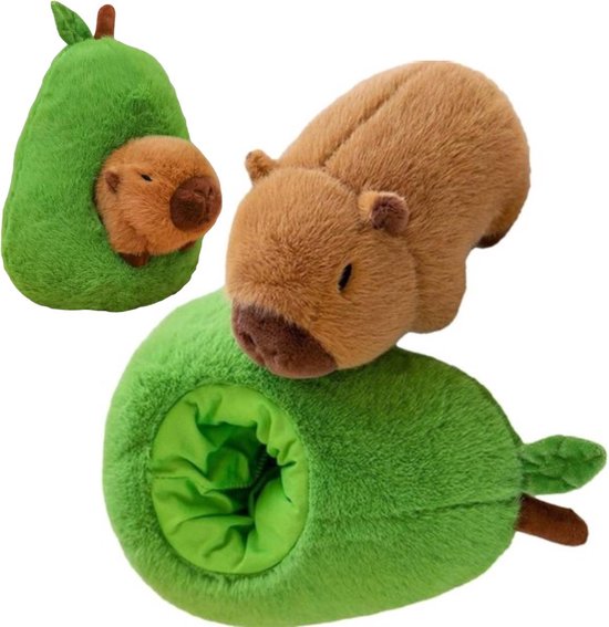 Capybara in Peer Pluche Knuffel 35 cm - Capibara met Fruit - Grote ...