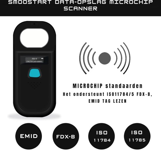 DD® Chipreader - Chiplezer - Chiplezer huisdier - 18x10x5cm - Zwart | bol