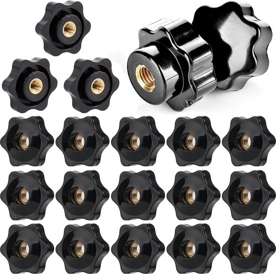 20 Pack Star Grip Nuts M6 25mm Diameter- Outer Wing Nut Knurled Screws ...
