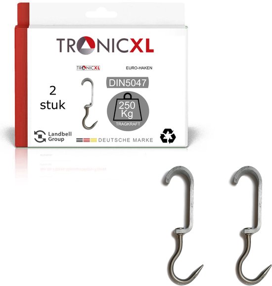 TronicXL 2 stuks Euro Haak DIN 5047 - Robuust Ophangsysteem ...