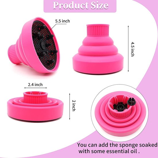 Universal Foldable Hair Diffuser - Adjustable for Impact Dryer with Sprayer - 4-5 cm | bol