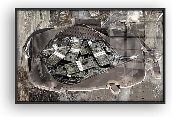 Geld Tas schilderij - 90 X 60 CM | bol