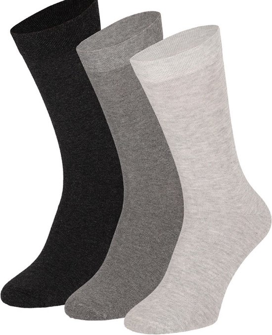 Apollo basic socks 3-pack 1x zwart, 1x antraciet, 1x grijs maat 47-50 | bol