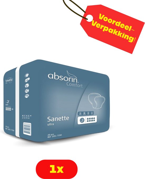 Absorin comfort sanette inlegverband ultra grijs 20 stuks | bol