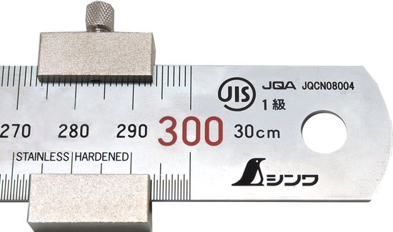 Shinwa Rvs Lineaal 30 cm – met aanslag 76752 | bol