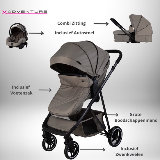 X Adventure Rover Kinderwagen 3 in 1 Inclusief Autostoel, Buggy ...