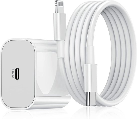 20W USB-C Lader + 1m Kabel – Snellader voor Apple iPhone, iPad | bol