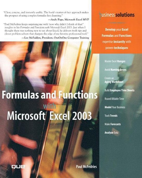 Formulas and Functions with Microsoft Excel 2003 (ebook), Paul ...
