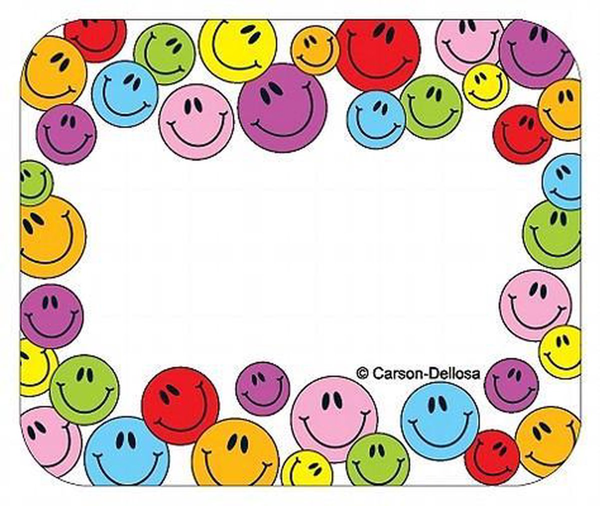 bol.com | Multicolored Smiley Faces Name Tags, Carson-Dellosa ...