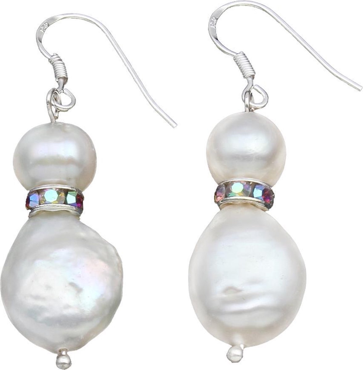 Zoetwater parel oorbellen Conny AB Bling - oorhanger - echte parels ...