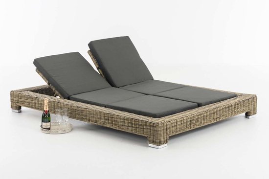 Clp Sunshine - Ligbed - 5mm rond Polyrotan - Rotan kleur : natuur ...