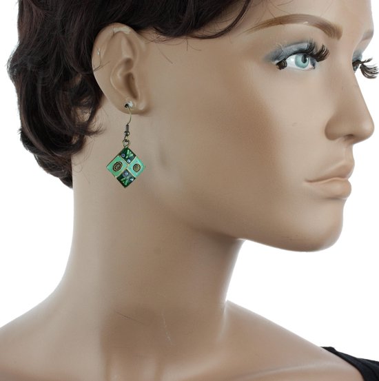 Groene ruit oorbel | bol.com