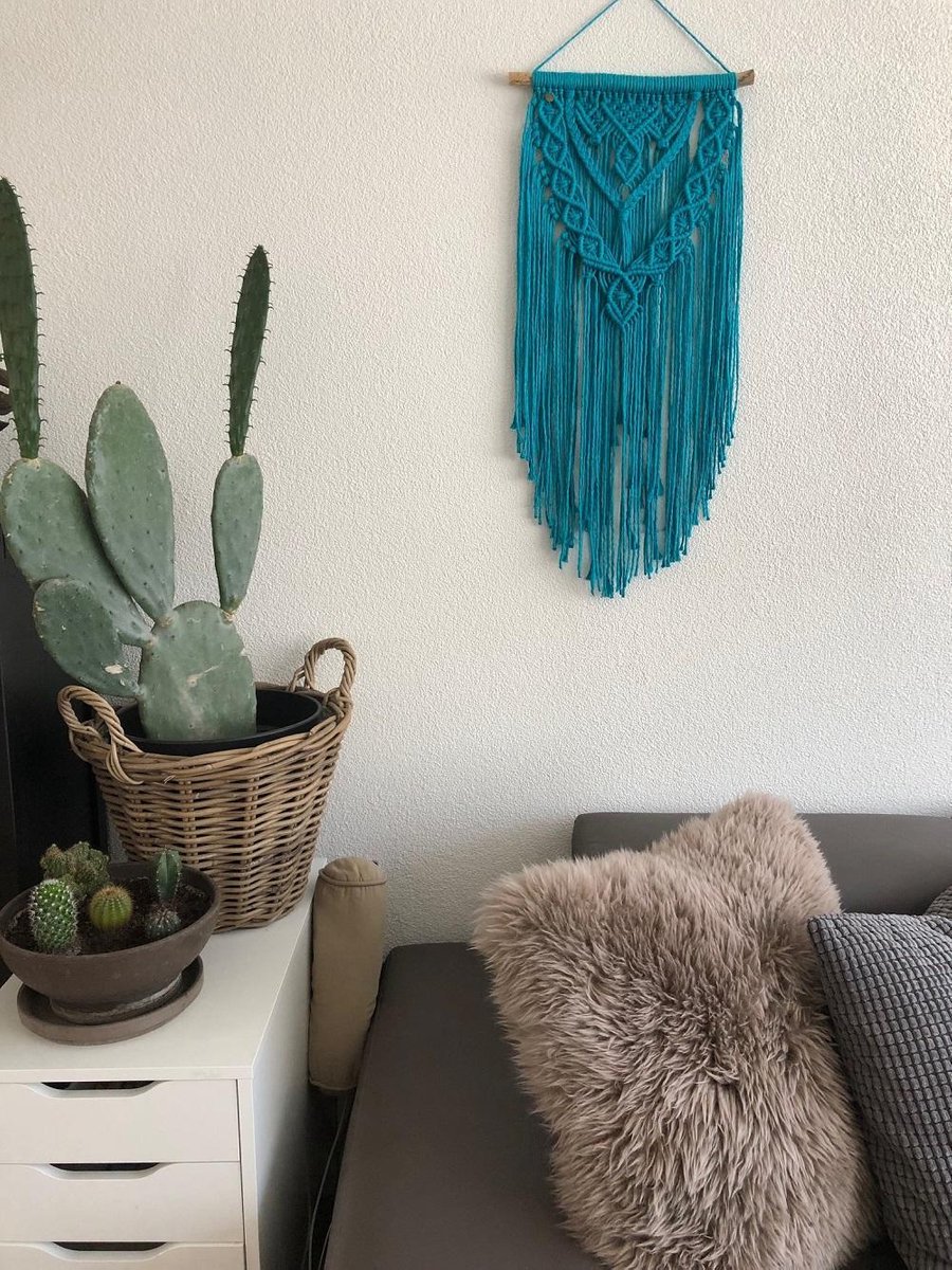 Macrame muur opknoping , home décor, bukuri wand decoratie groen | bol.com