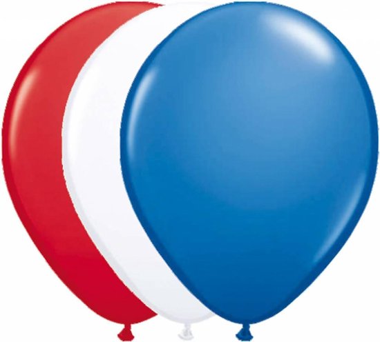 Ballonnen Rood/Wit/Blauw - 25 stuks | bol.com Ballonnen Rood/Wit/Blauw - 25 stuks | bol.com