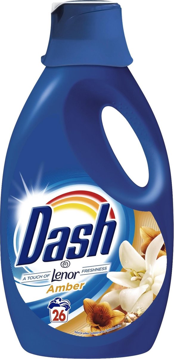 Dash Amber wasmiddel - 104 Wasbeurten - 4 x 1600 ml - Kwartaalbox | bol.com
