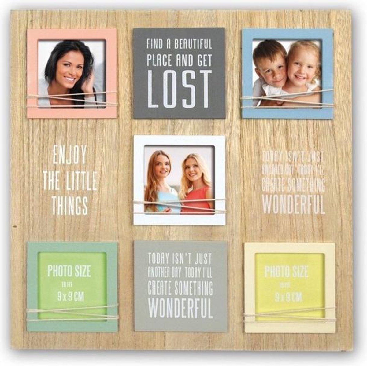 Houten Multi fotokader Digne - 5x 9x9 - ZEP - TY251 | bol.com