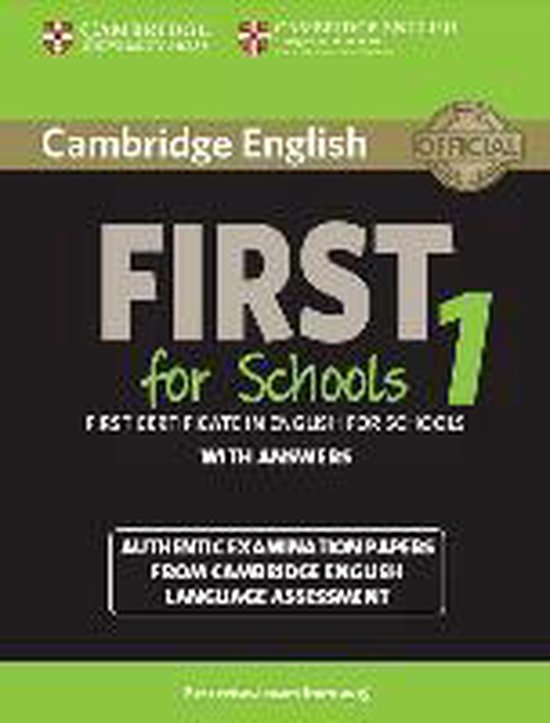 Cambridge English First for Schools 1 for updated exam. Student's Book ...