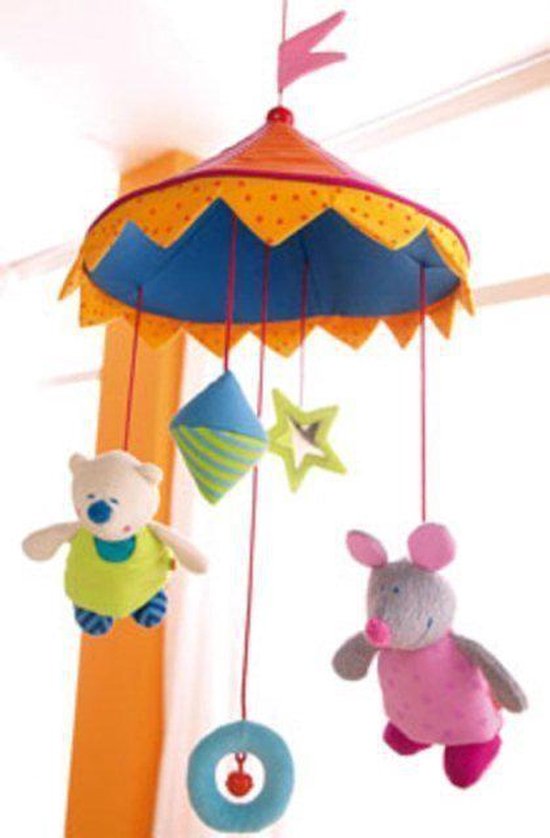 Haba Mobiel Manege Vrij! Voor boven de wieg of commode - met rammelaar ...