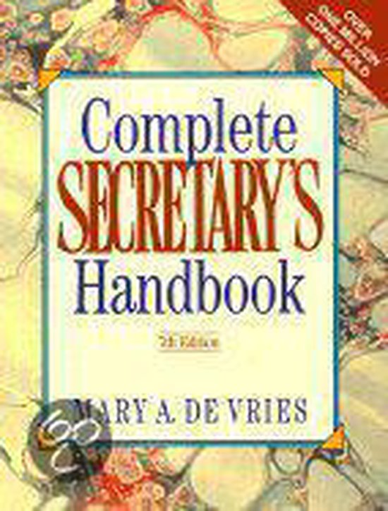Complete Secretary's Handbook, Mary A. De Vries | 9780131596740 ...