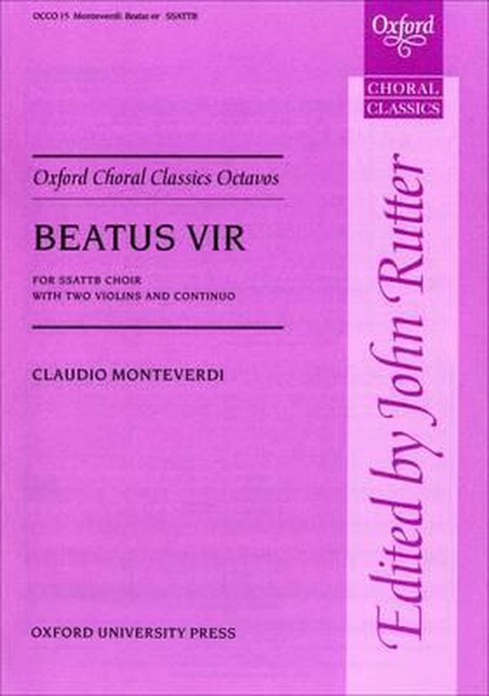 Beatus Vir, Claudio Monteverdi, John Rutter | 9780193417892 | Boeken ...