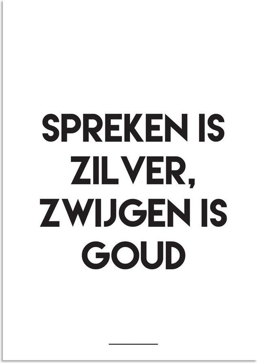 Tekst Poster Spreekwoord - Gezegde - Interieur poster - Decoratie ...