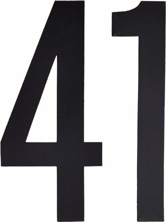 Cijfer sticker 41 zwart 10 cm | bol.com