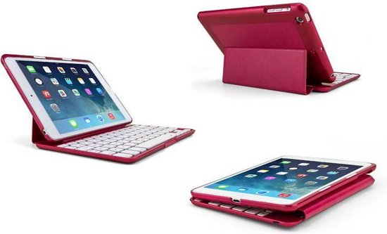 iPad mini 1 & 2 dun Keyboard Cover Backlight Toetsenbord Rood | bol.com