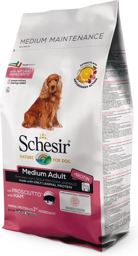 Schesir Hond Dry Maintenance Medium Ham 12 kg | bol