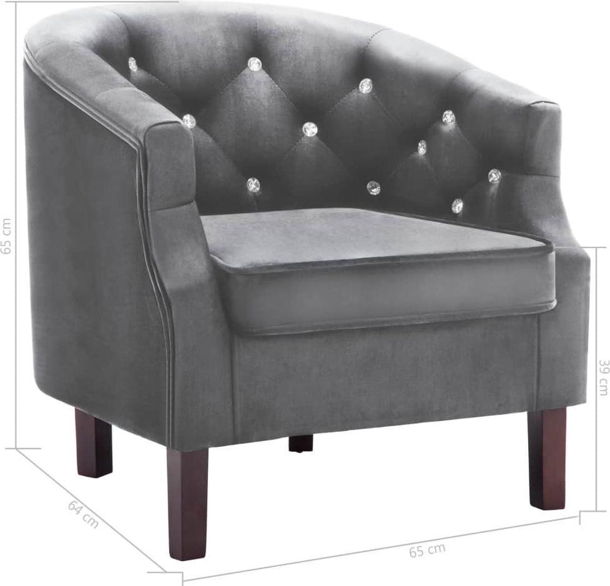 Luxe Fauteuil Velvet Antraciet / Loungestoel / Lounge stoel / Relax ...