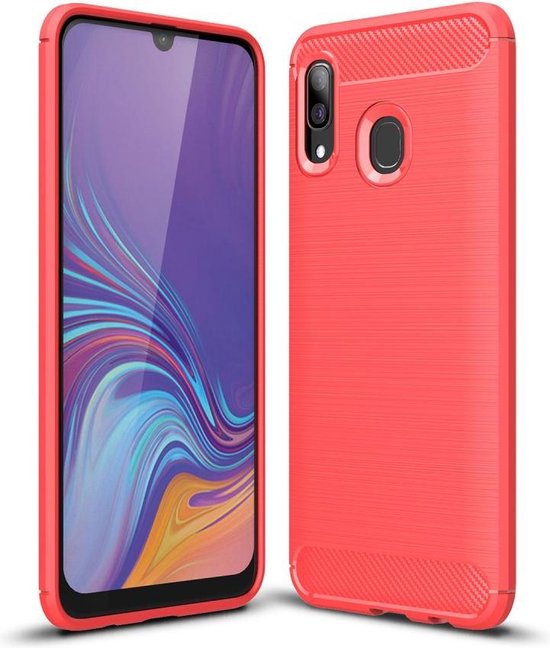 Armor Brushed TPU Back Cover - Samsung Galaxy A40 Hoesje - Rood | bol