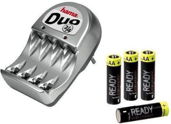 Hama Duo Plug In Lader +4X Aa 2000Mah | bol.com