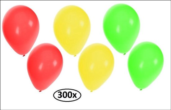 Ballonnen groen, rood en geel | bol