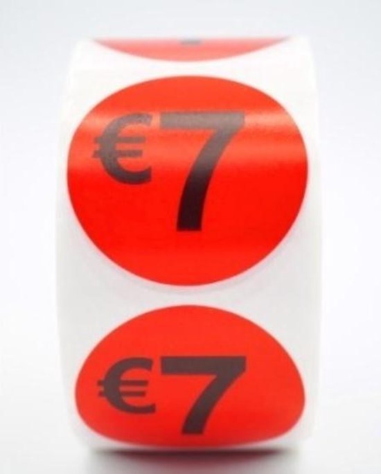 Prijsstickers op rol 7 euro 3.5cm - 500 stuks | bol