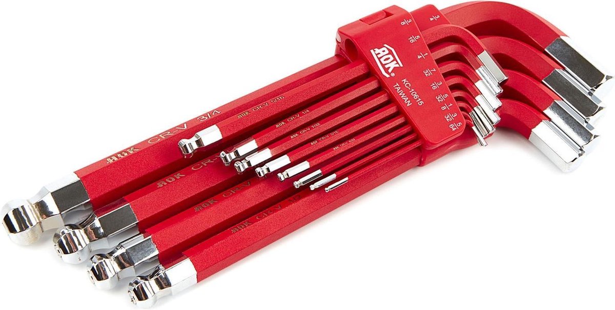 13 Delige Lange Amerikaanse Inbussleutel Set met magneet - GROTE MATEN ...