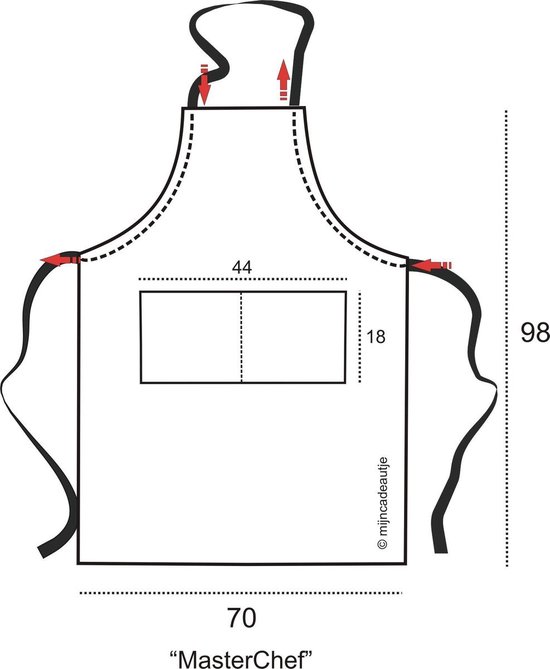 Mijncadeautje - Luxe schort - Mijn 7 gangen menu - rood | bol.com