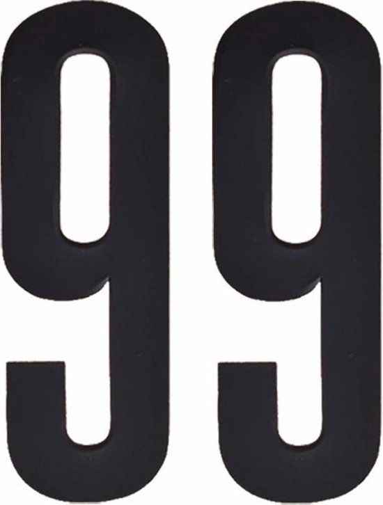 Cijfer sticker 99 zwart 10 cm | bol.com