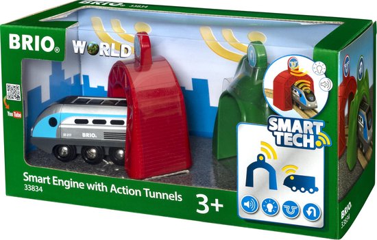 BRIO Smart Tech Engine - Locomotief met 2 Actietunnels - 33834 | bol