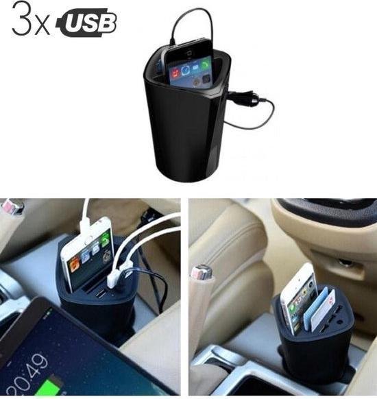 Multifunctioneel Auto Oplader 12 - 24 V | Auto Oplader Met Kaart Houder ...