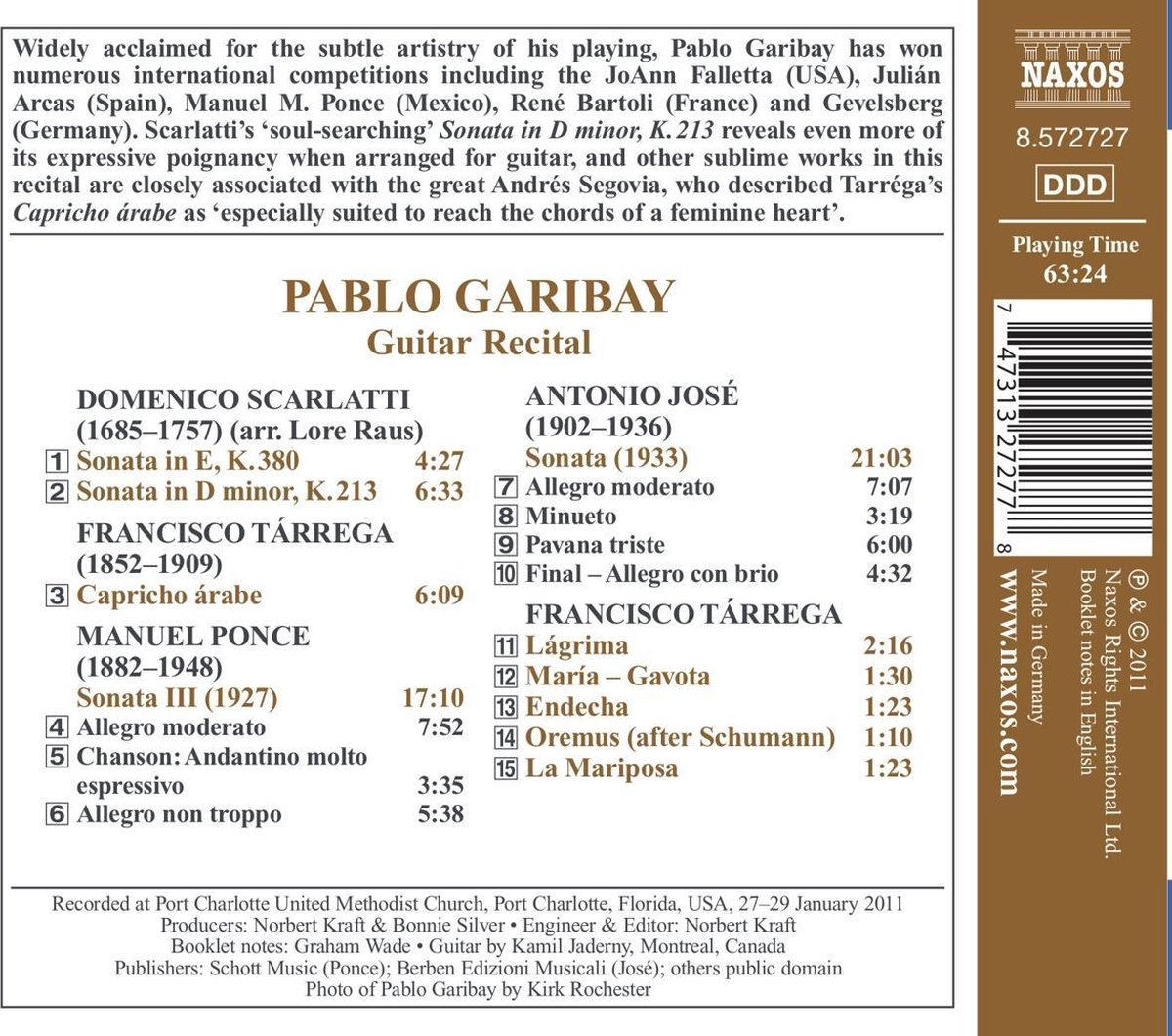 Guitar Recital, Pablo Garibay | CD (album) | Muziek | bol.com