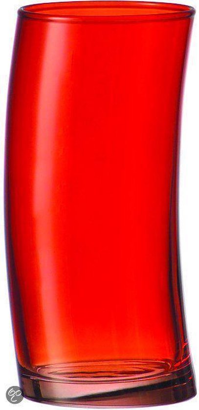 Leonardo Swing Longdrinkglas - Rood - 6 stuks | bol.com