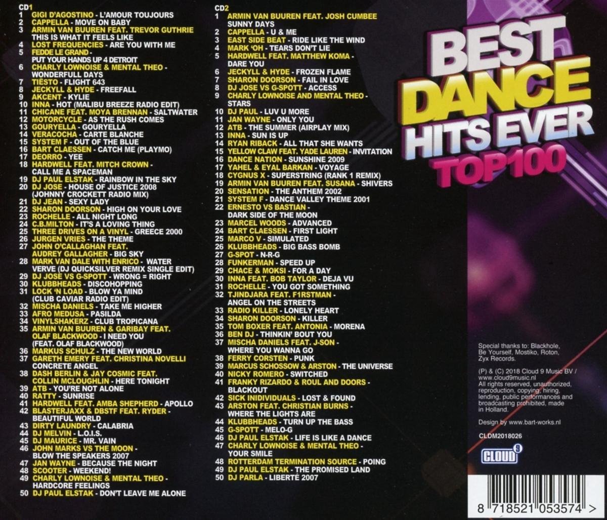Best Dance Hits Ever Top 100 Various Artists CD album Muziek Best Dance Hits Ever Top 100 Various Artists CD album Muziek