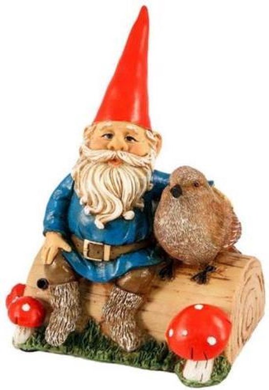 Kabouter fluitend met vogel - de originele Kabouter - set van 2 stuks | bol