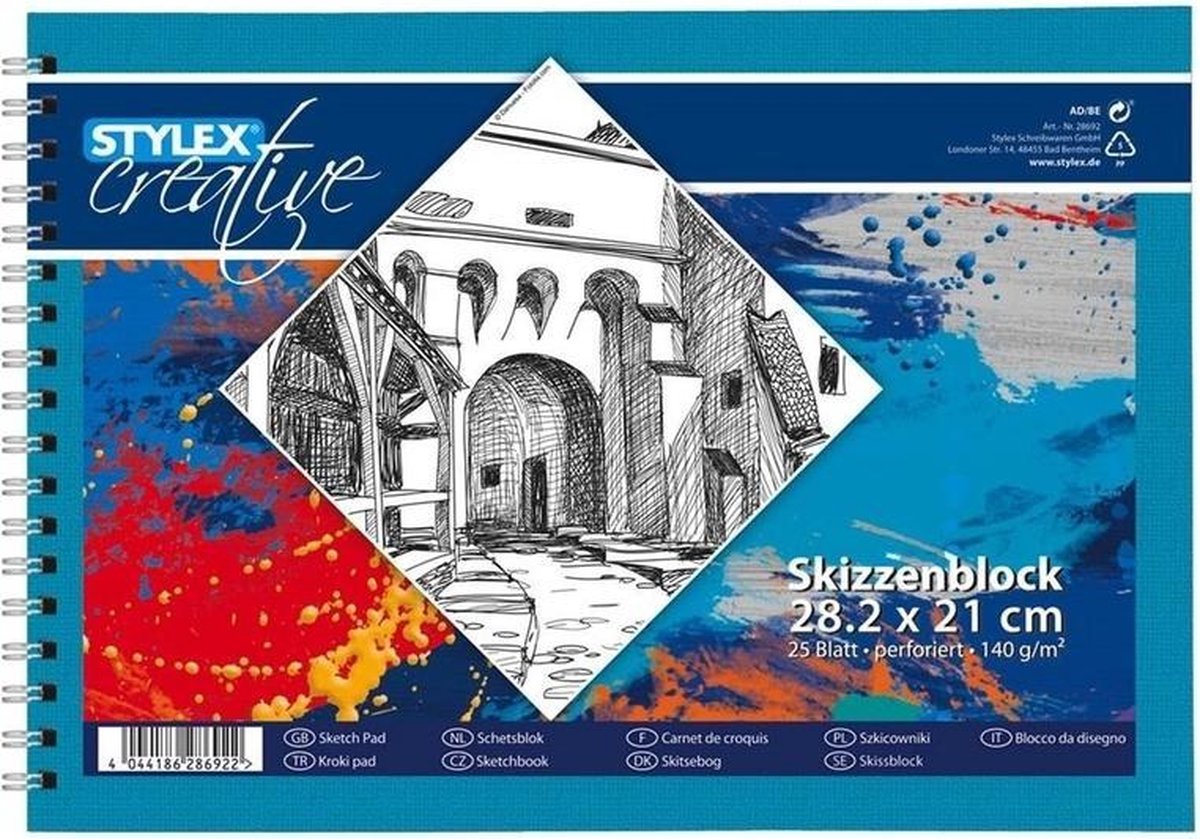 Schetsboek/tekenboek A4 25 vellen | bol.com
