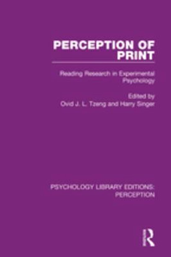 Psychology Library Editions: Perception 28 - Perception of Print (ebook) |... | bol.com