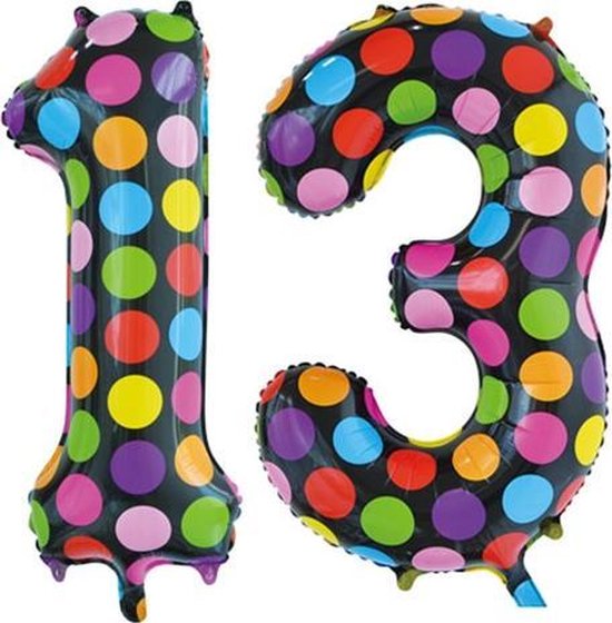 Cijfer 13 Stippen Helium 86 cm | bol.com