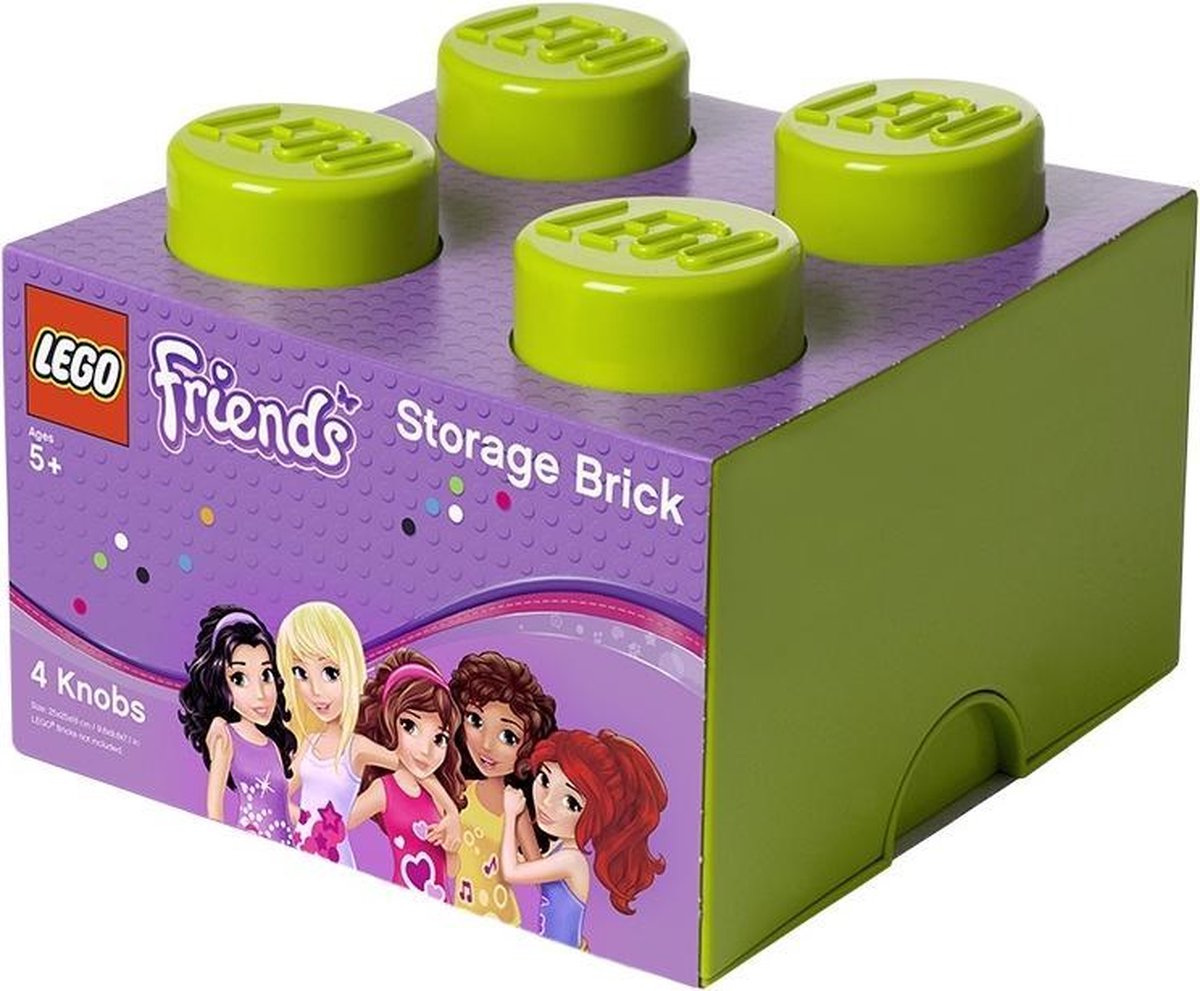 LEGO Friends Brick 4 Opbergbox - 6L - Kunststof - Lime Groen | bol.com