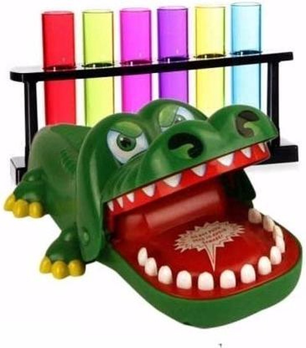 Jeu à boire de crocodile / jeu à boire avec 6 verres à liqueur en tube à essai | Jeux | bol.com